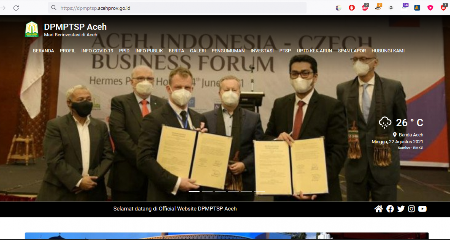 Website DPMPTSP Aceh